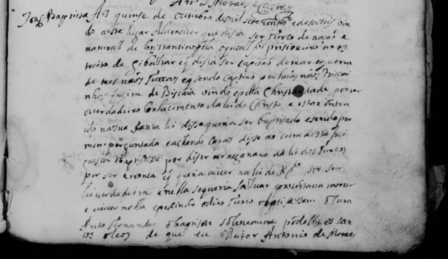 Documento do mês de junho de 2021 – Assento de batismo de João Baptista ...